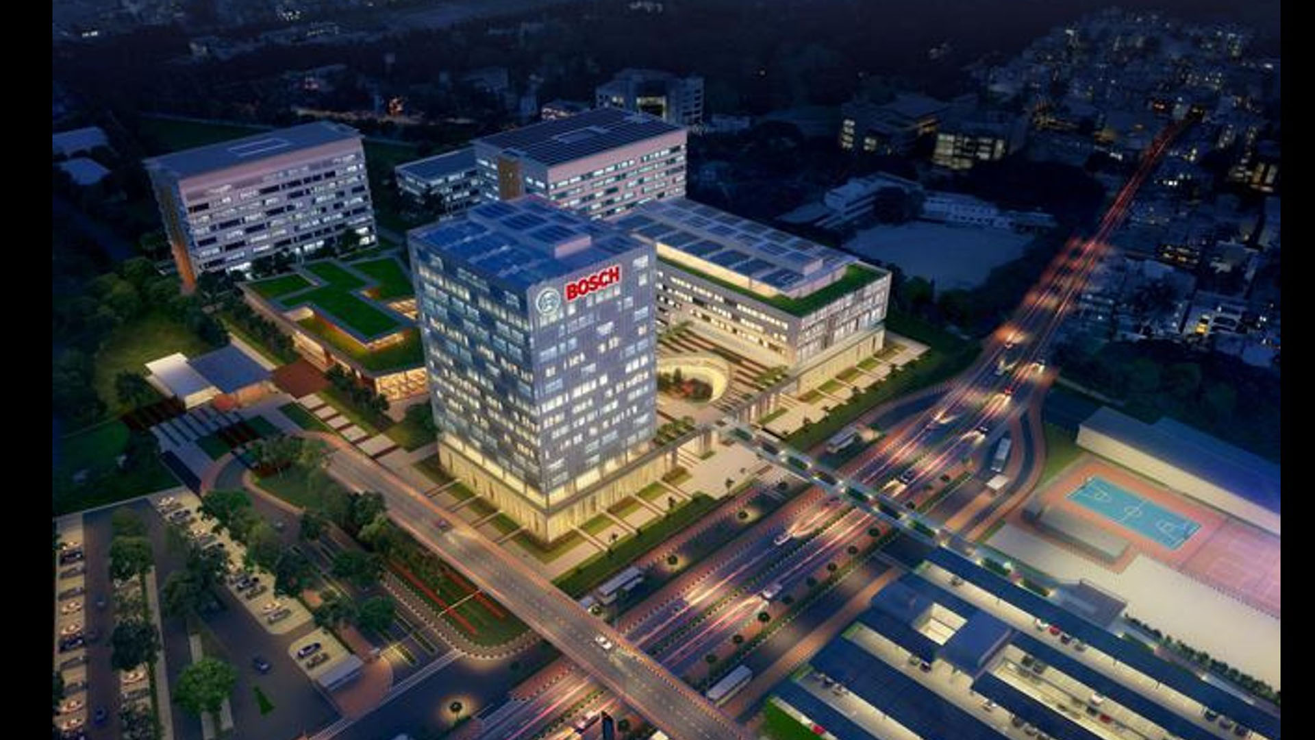 Robert Bosch Bangalore Exterior View Logo Bosch Wall Front Editorial