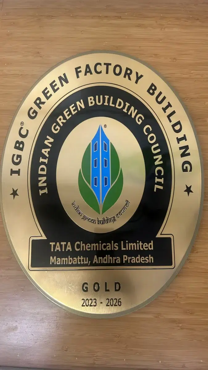 Tata Chemicals' Mambattu plant achieves gold rating in sustainable ...