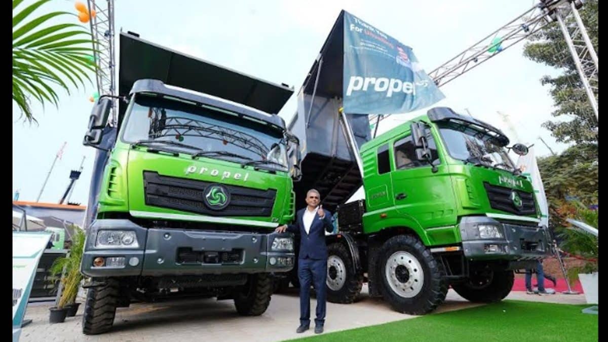Propel Industries unveils indigenous EV dump trucks at EXCON 2023 ...