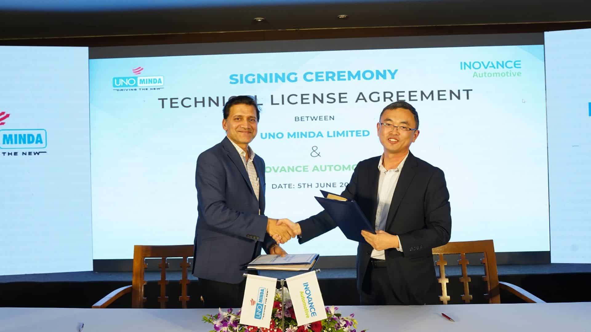 Uno Minda signs Technical License Agreement with Suzhou Inovance ...