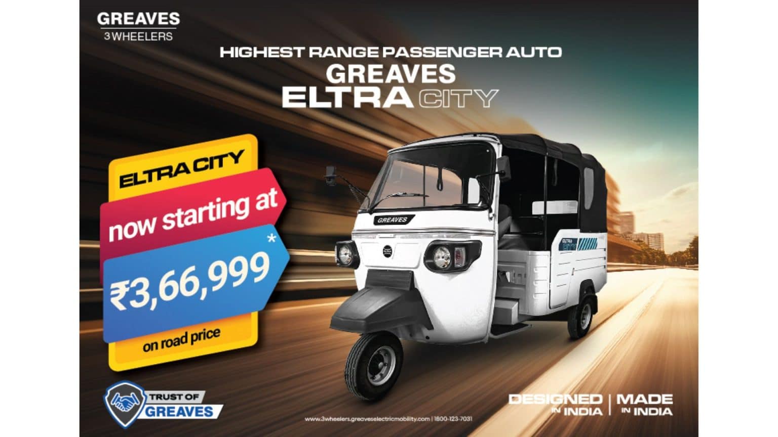 Greaves Electric Mobility drops price bomb with Eltra City E3W at Rs 3 ...