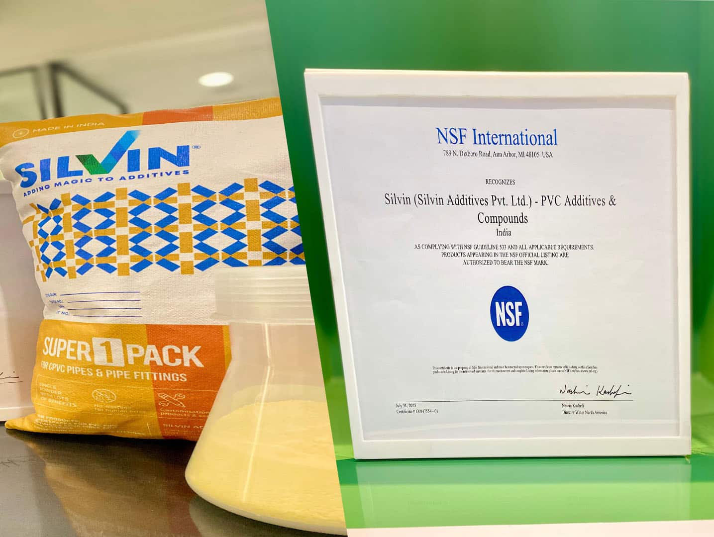 Silvin Additives secures global NSF certification