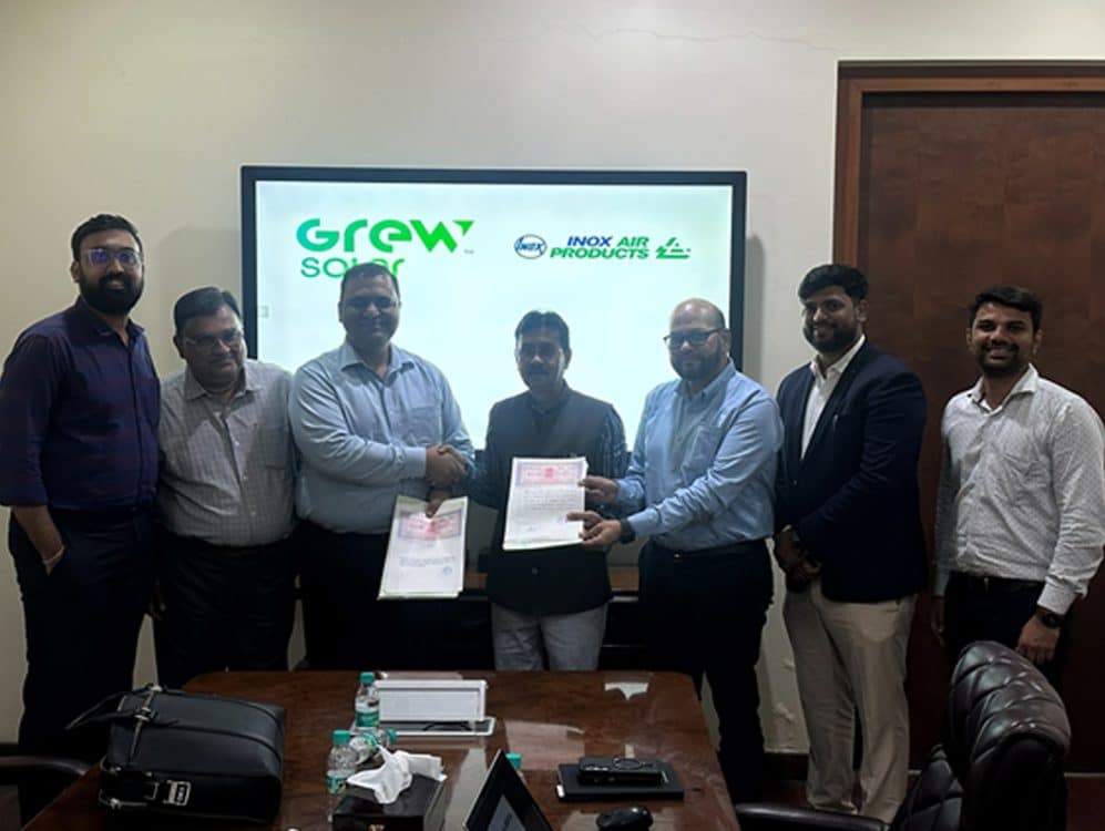 INOX Air partners with Grew Energy for 3 GW solar PV supply