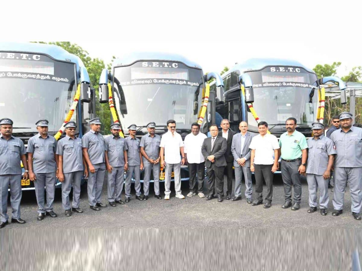 CM flags off Volvo 9600 coaches, upgrading TN intercity travel